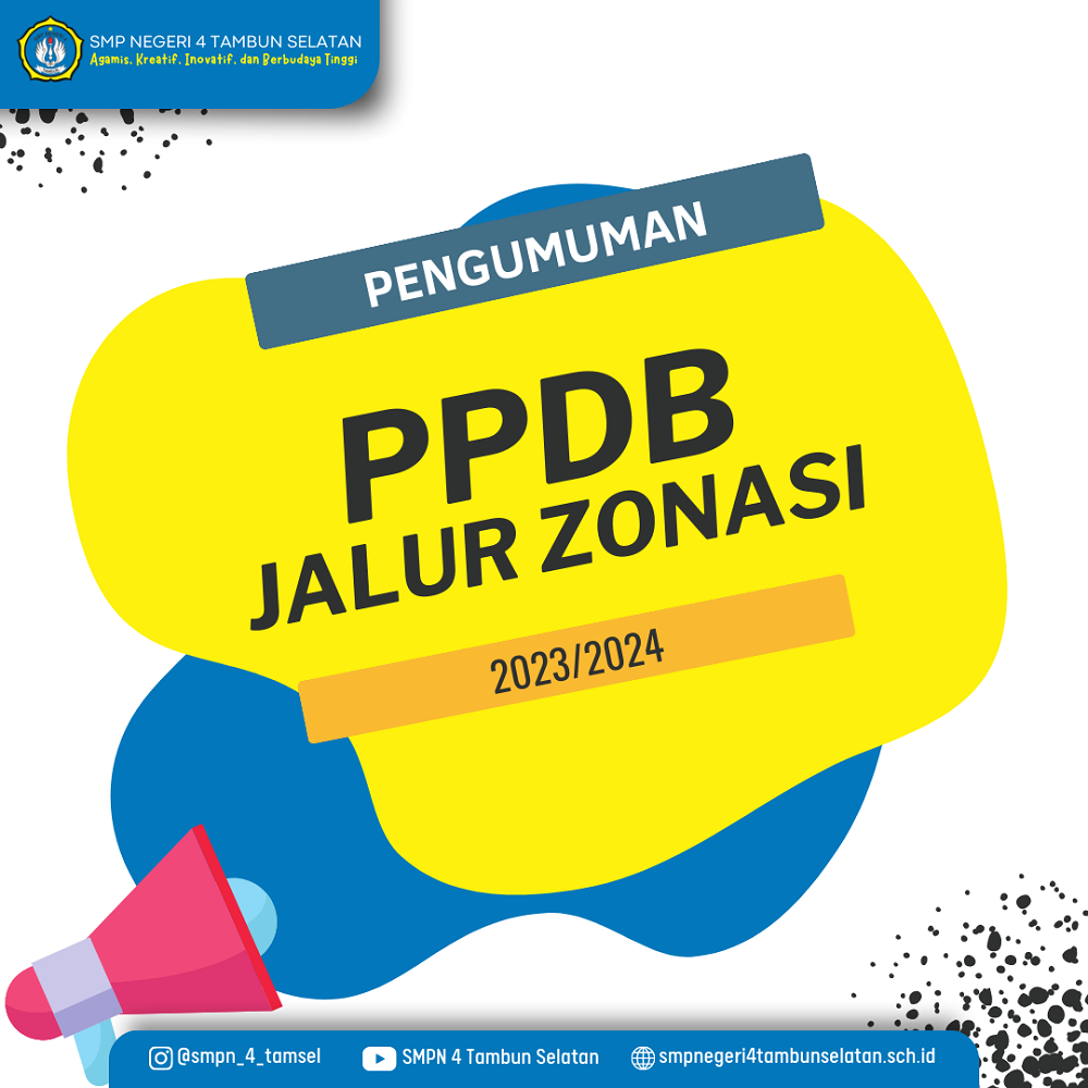 PENGUMUMAN HASIL SELEKSI PPDB JALUR ZONASI JARAK TAHUN PELAJARAN 2023/2024